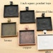 10 Blank 1 Inch SQUARE Cabochon Setting Pendant Trays-25 Mm Photos ...