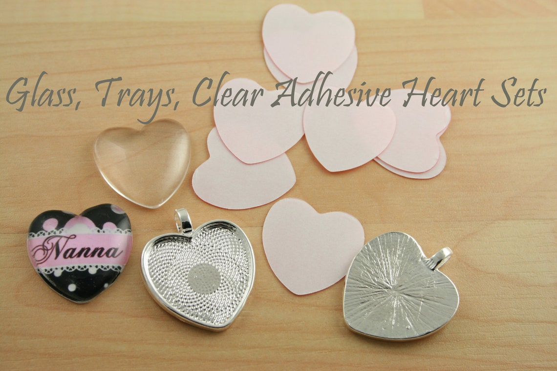 30 Kits - Heart GLASS, PENDANTS, SEALS - Easy Glass Jewelry Making Kit ...