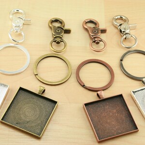 10 Key Ring Making DIY Kit. XL Split Ring, 10 Standard Swivel Clips ...
