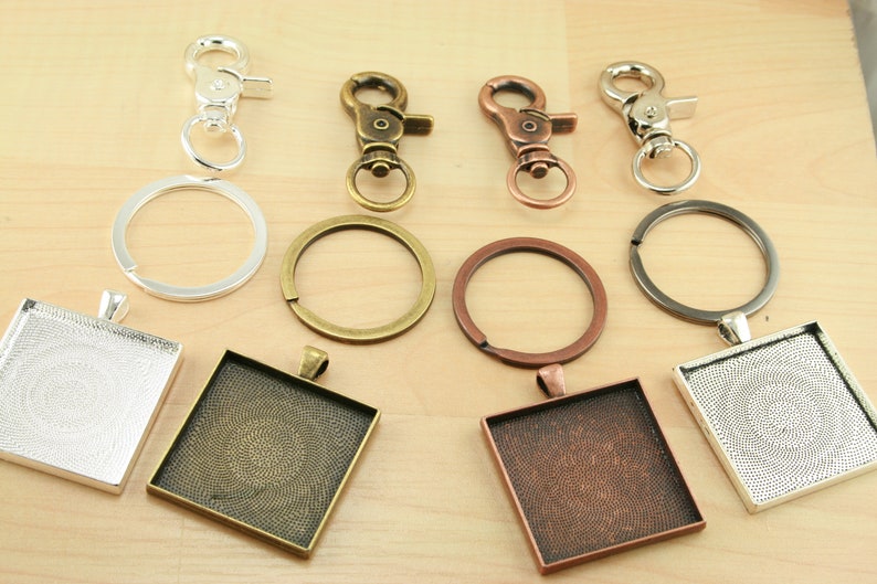 10 Key Ring Making DIY Kit. XL Split Ring 10 Standard Swivel - Etsy