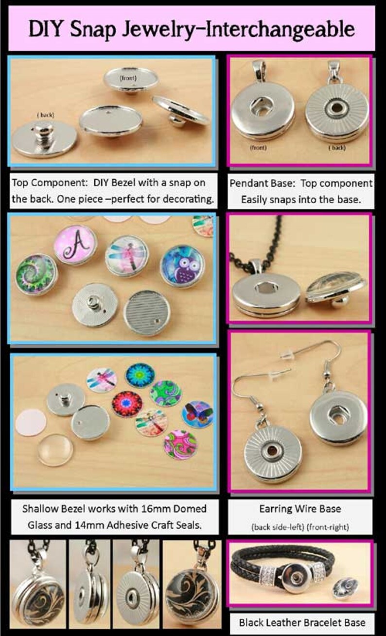 Snap Base SLIDE Snap Base-snap Bezel Tops Into the Base. for - Etsy