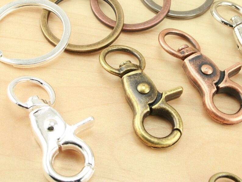 The "masculine" Key Ring Clips - 100 - 4 Color Options - Lg, Swivel ...