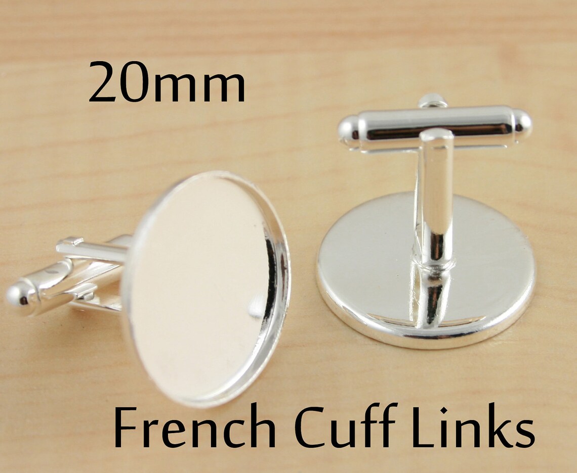 24-20mm Cuff Link Making Craft Kit - Gold or Silver, Makes 12 Pair of ...