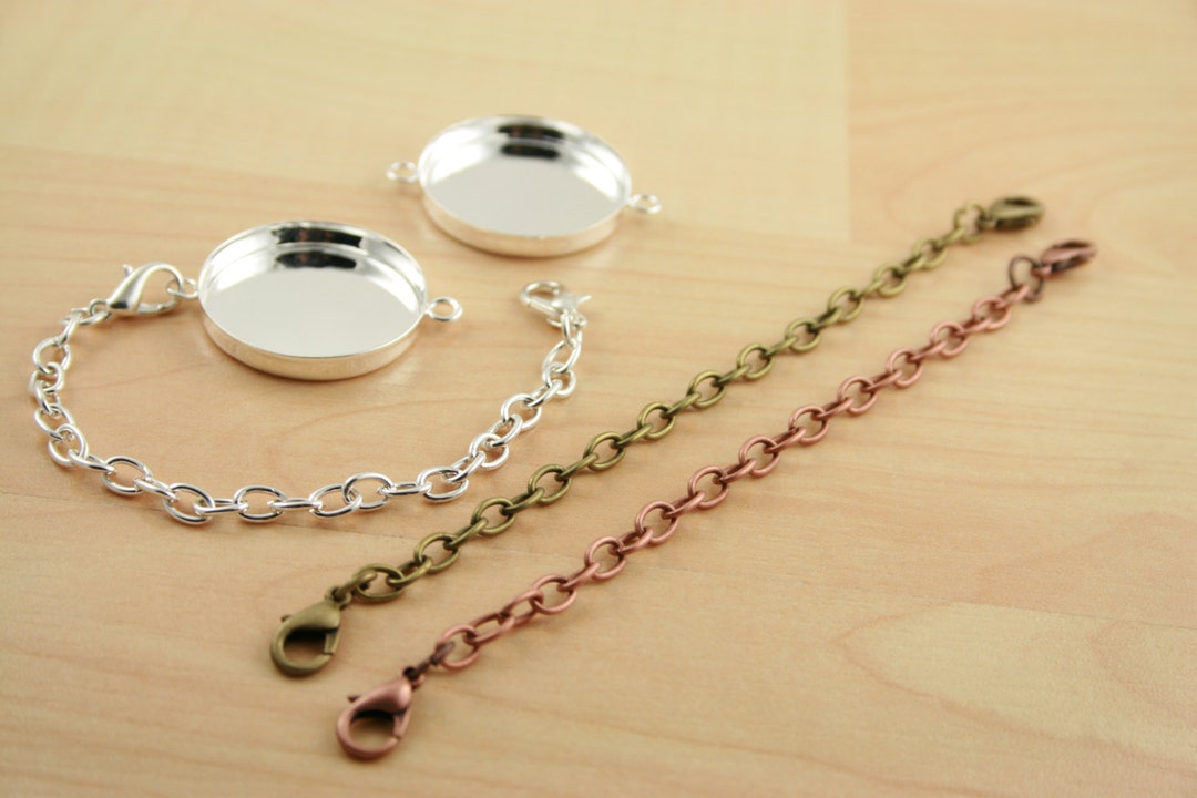 10 Classic Bracelet 5 Inch Chains. Clasps on Both Ends Create ...