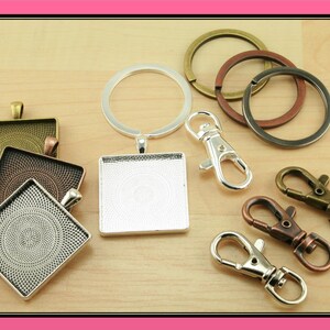 10 Key Ring Making DIY Kit. XL Split Ring, 10 Standard Swivel Clips ...