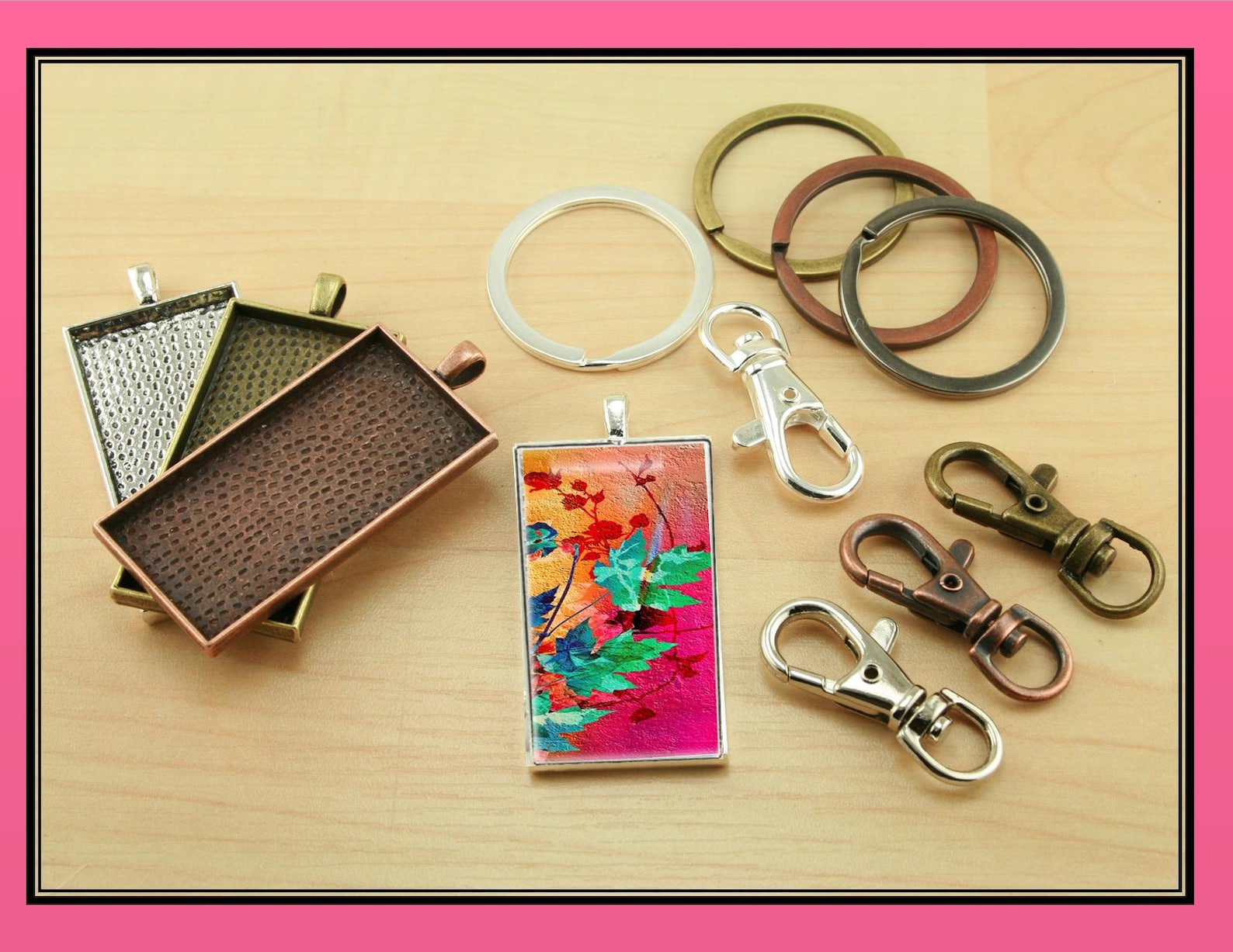 10 Key Ring Making DIY Kit. XL Split Ring 10 Standard Swivel | Etsy