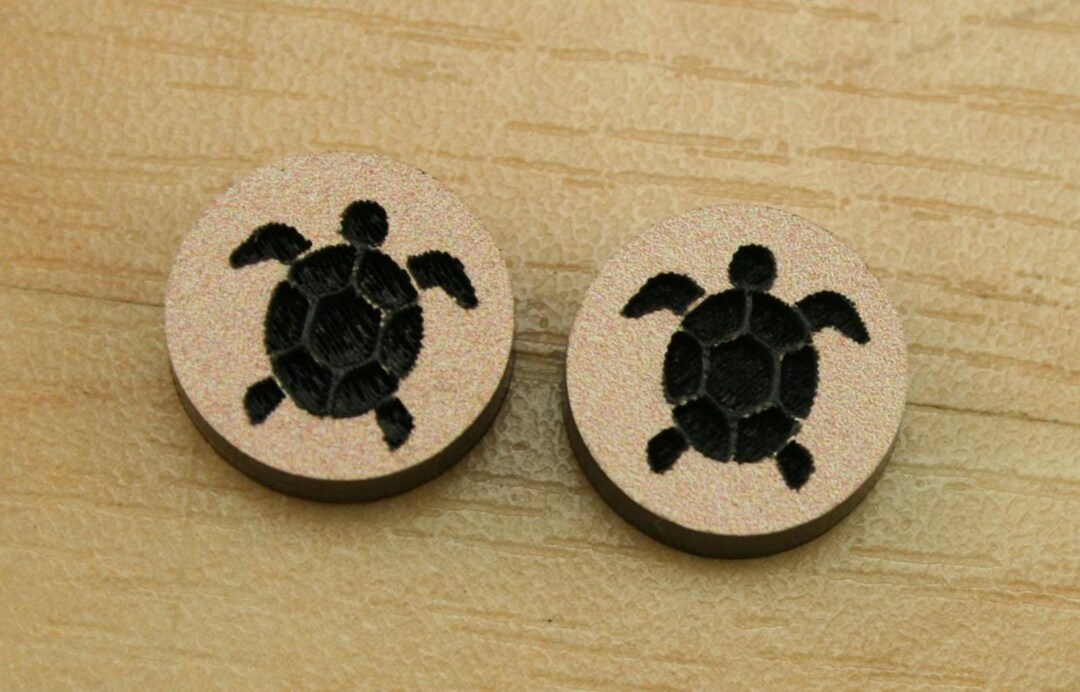 Sea Turtle Laser Engraved Acrylic 12mm Round Cabochon Only. Pick Your ...