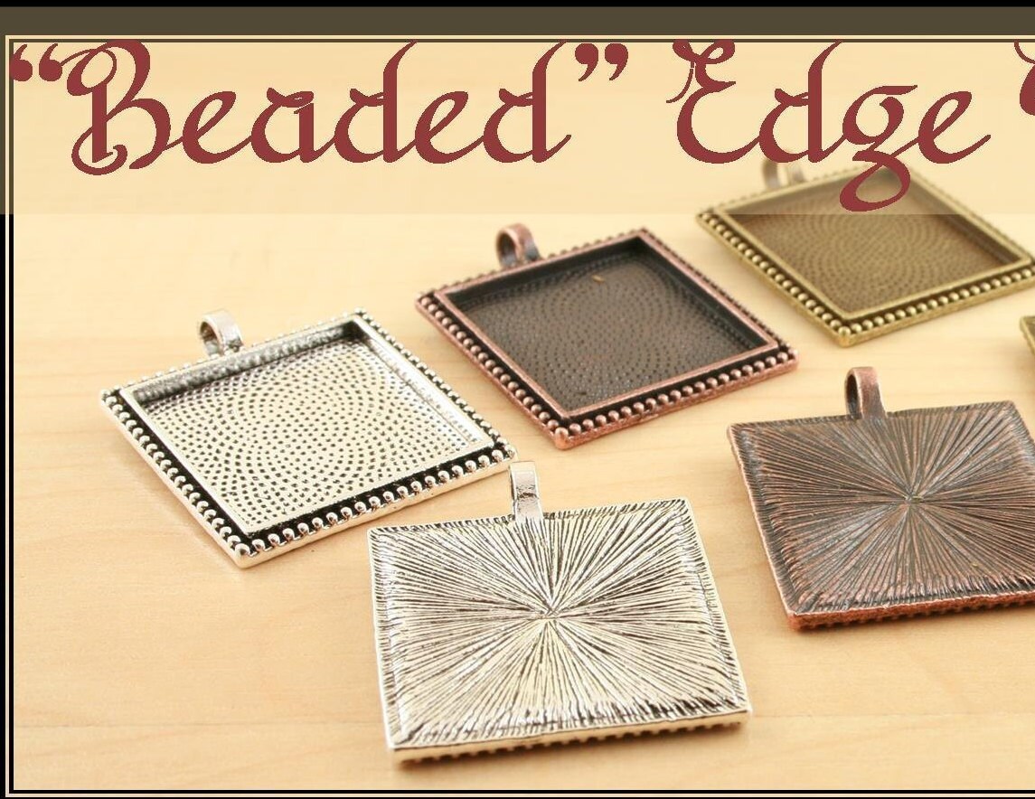100 -1 Inch Square "beaded Edge" Antique Silver, Copper, Bronze Alloy ...