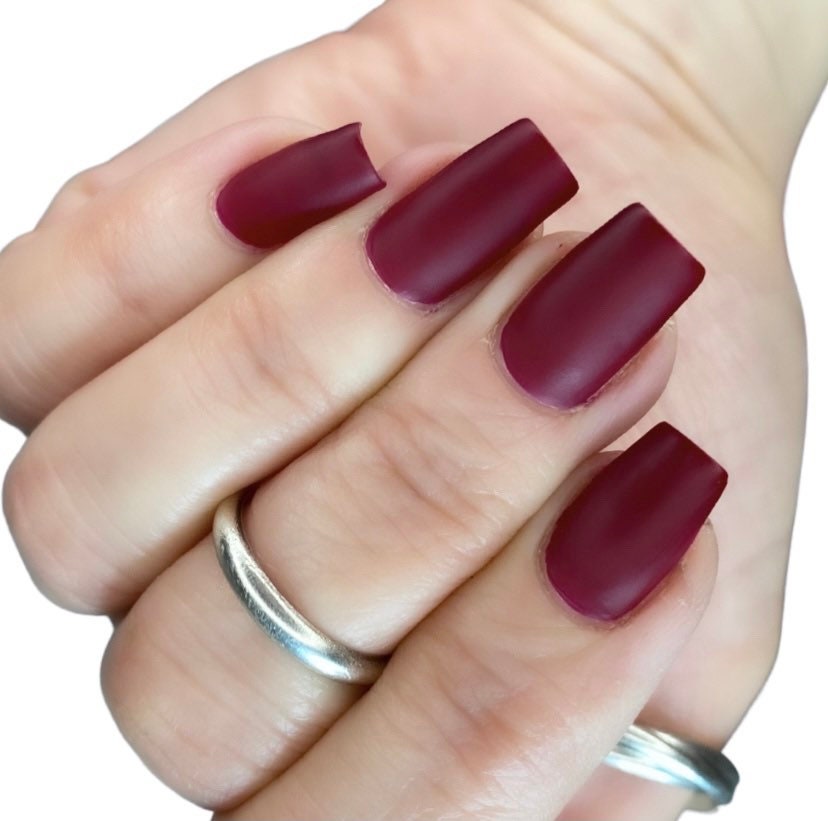 Dark Red Matte Nail Polish