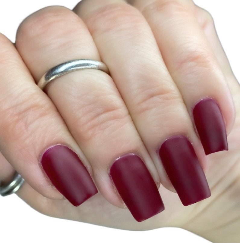 Dark Red Matte Nail Polish
