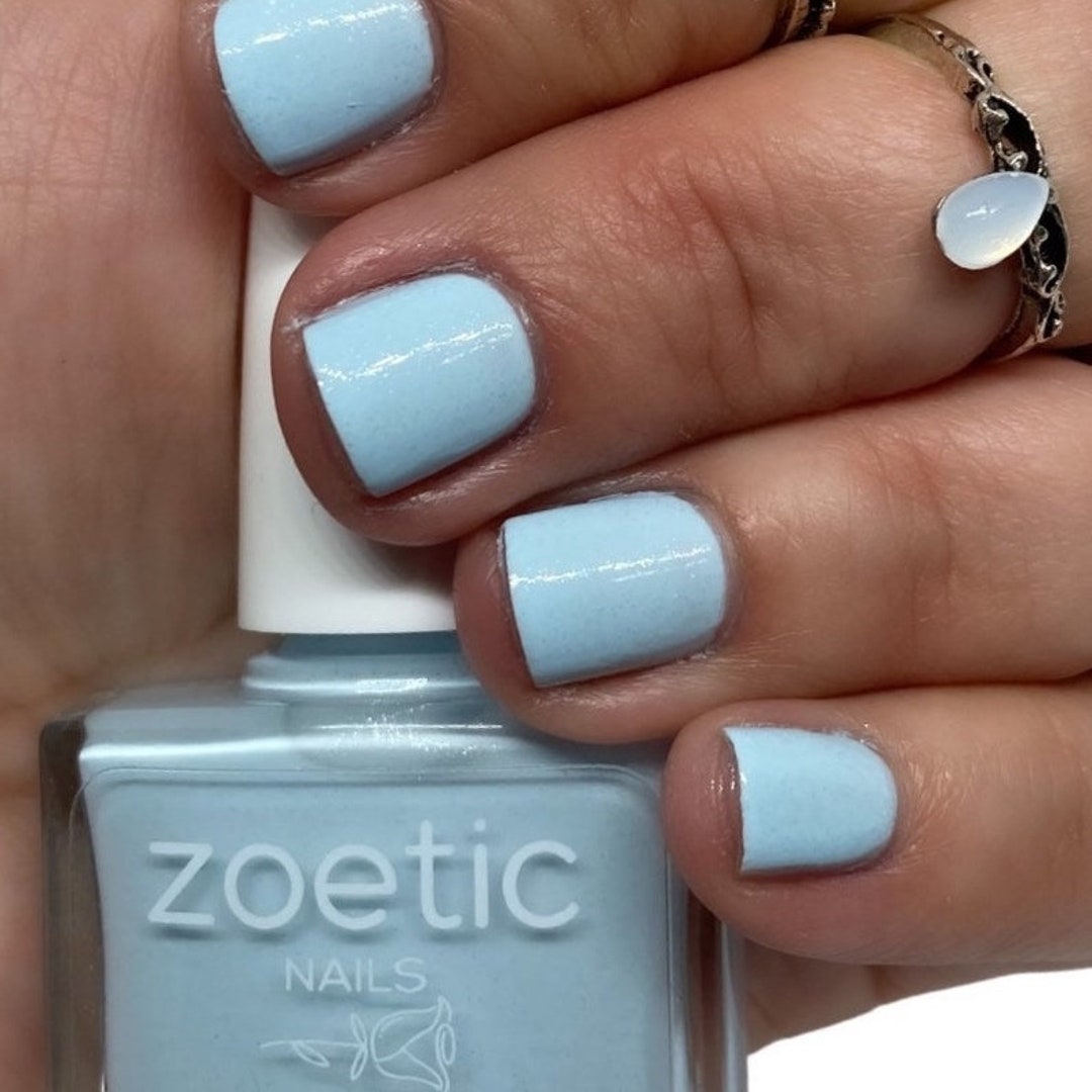 Pastel Blue Silver Glitter Nail Polish Cruelty Free Vegan Nail Polish ...