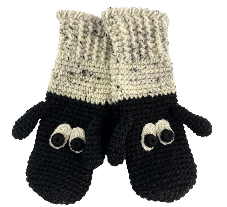 Funny Chunky Crochet Lamb Sheep Mittens Animal Puppet Unisex - Etsy