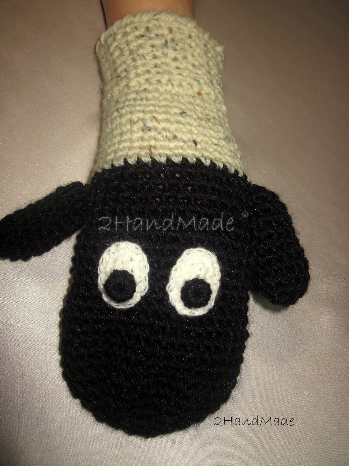 Funny Chunky Crochet Lamb Sheep Mittens Animal Puppet Unisex | Etsy