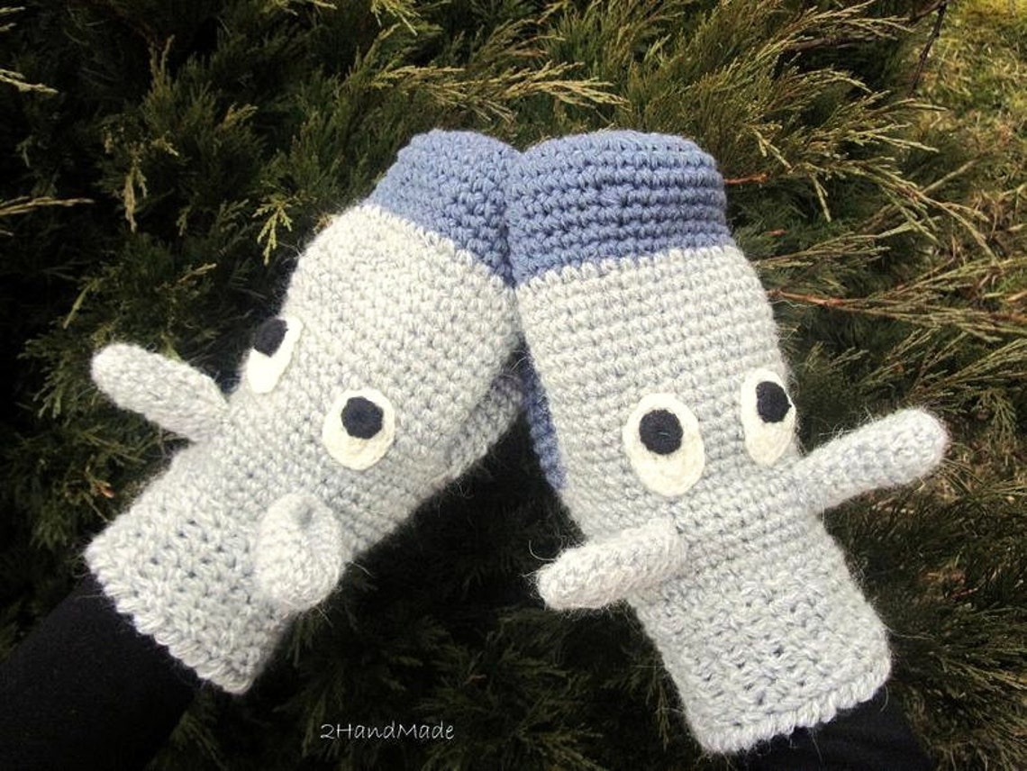 Funny Chunky Crochet Gloves Mittens Animal Puppet Donkey Ass - Etsy