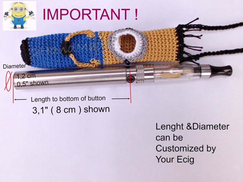 Crochet Minion Ego Ecig Electronic Cigarette Vaporizer Holder Lanyard ...