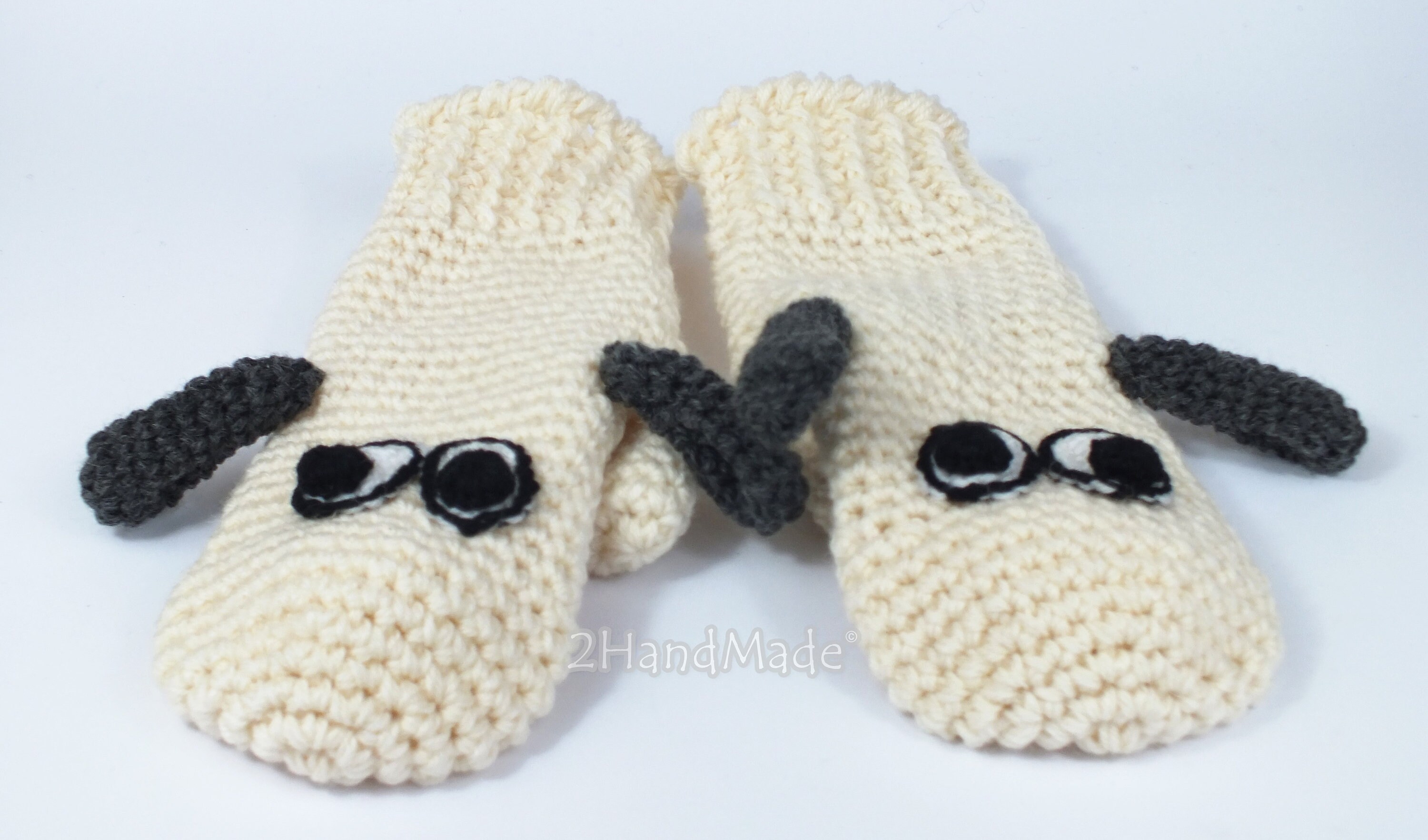 Funny Chunky Crochet Lamb Sheep Mittens Animal Puppet Unisex - Etsy