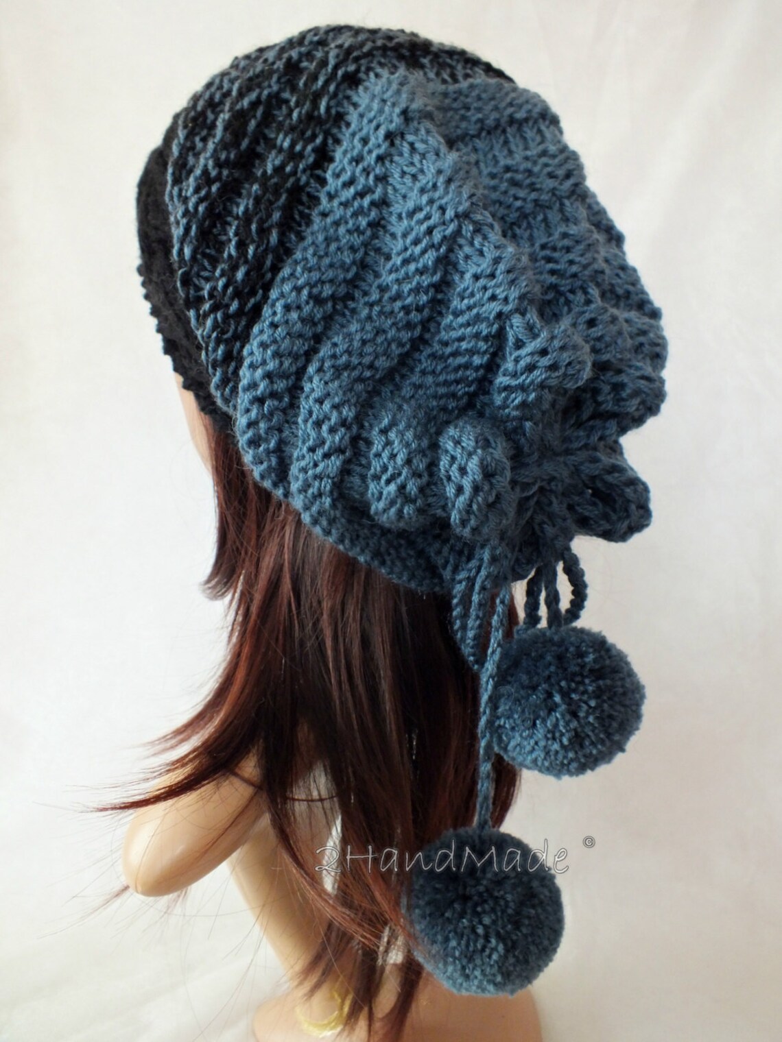 Slouchy Beanie Slouch Hat Oversized Baggy Cabled Hat Neck | Etsy