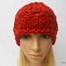 Super Chunky Cable Knit Hat Sheep Wool Beanie Unisex Red Ginger Men ...