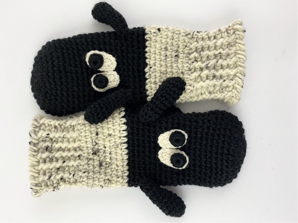 Funny Chunky Crochet Lamb Sheep Mittens Animal Puppet Unisex - Etsy