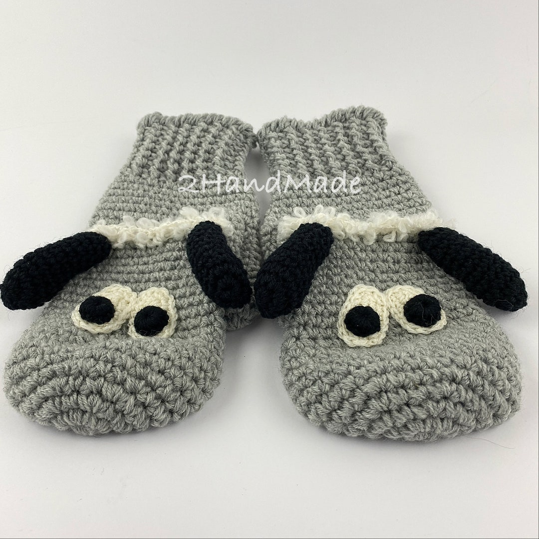Sheep Lamb Crochet Gloves Mittens Animal Puppet Unisex Boy Girl Teen ...