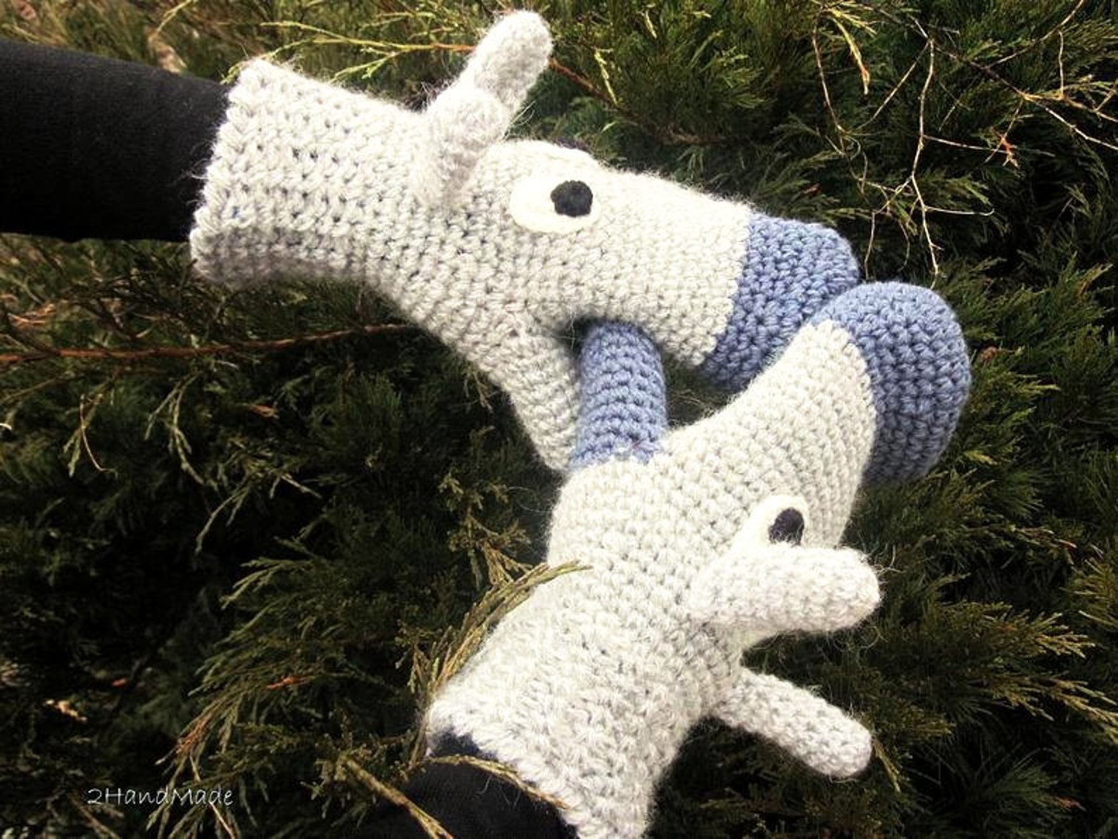 Funny Chunky Crochet Gloves Mittens Animal Puppet Donkey Ass - Etsy