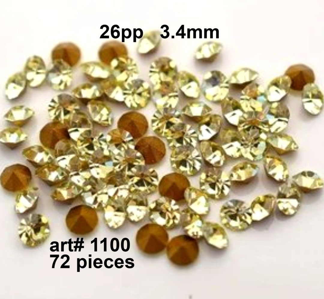 72 Jonquil Crystals, 26pp Vintage Round Crystals, Art 1100 Loose ...