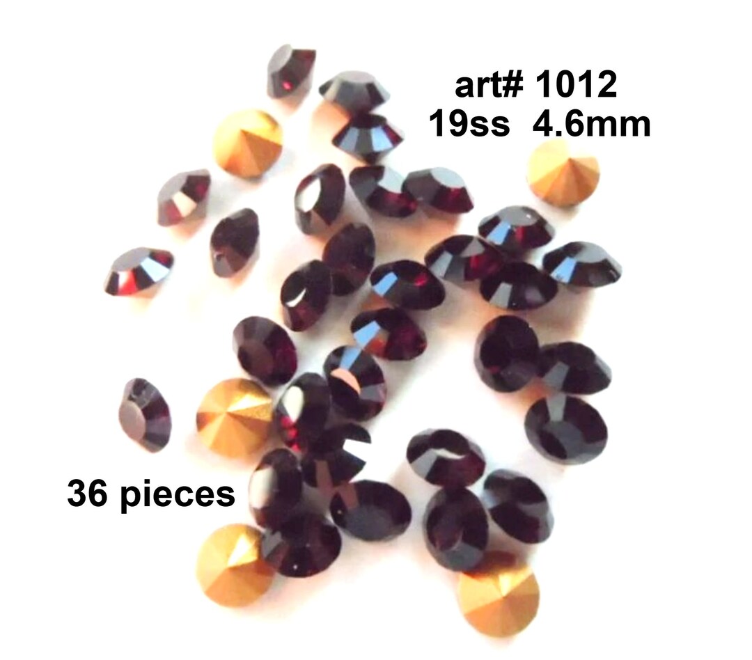 Garnet Crystals, 19ss, Art 1012, Vintage Austrian Crystals, 36 Pieces ...