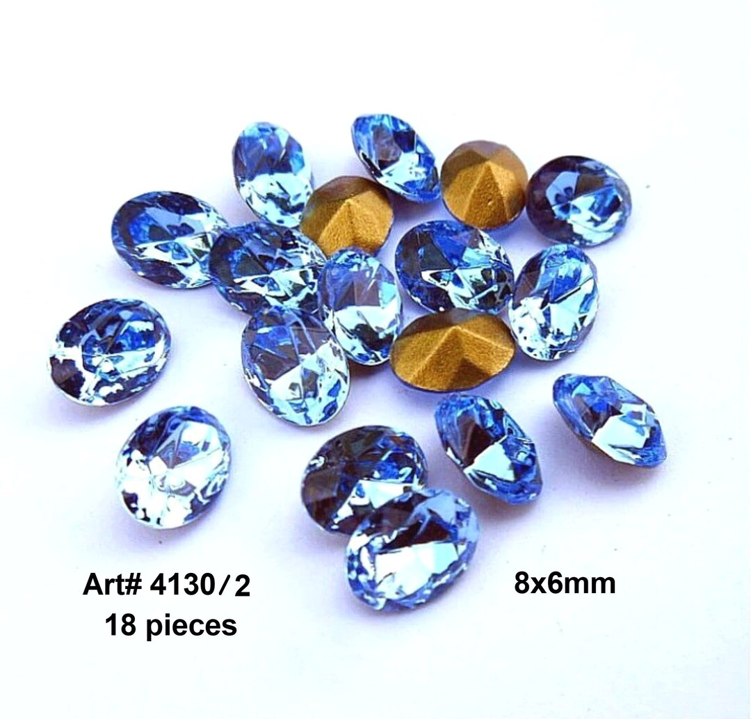 Light Sapphire 8x6mm Oval Crystals, 18 Pieces Art# 4130/2, Loose ...