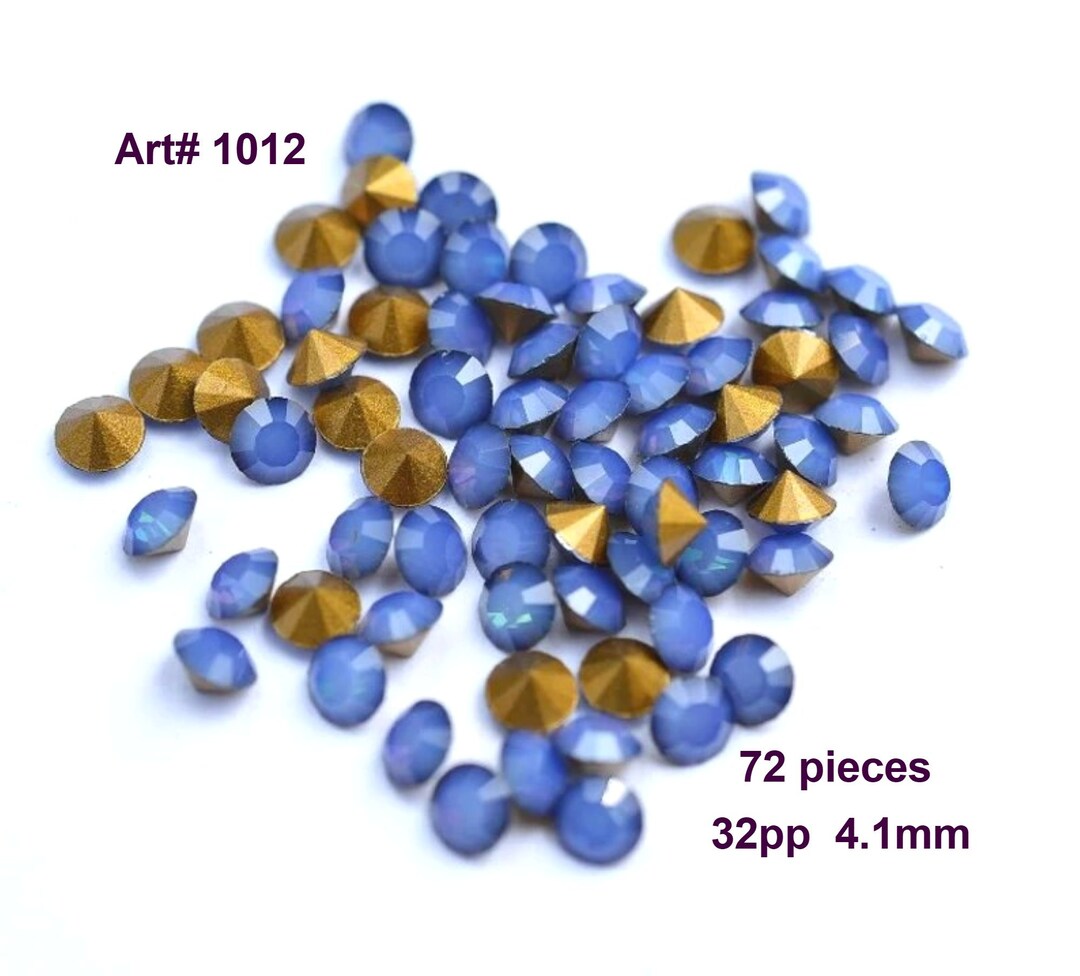 White Opal Sky Blue 32pp Vintage Crystals, Art# 1012 Crystals, 72 ...