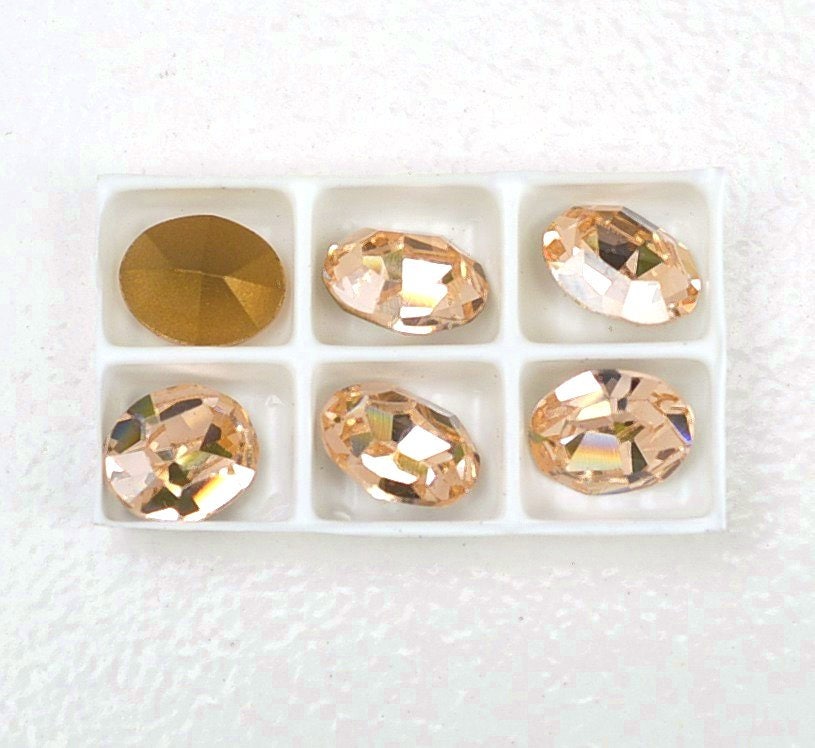 6 Light Peach 10x8mm Ovals, #4100 Light Peach Crystals - Etsy