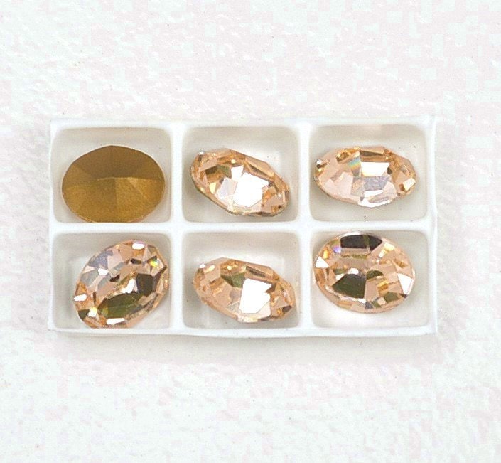 6 Light Peach 10x8mm Ovals, #4100 Light Peach Crystals - Etsy