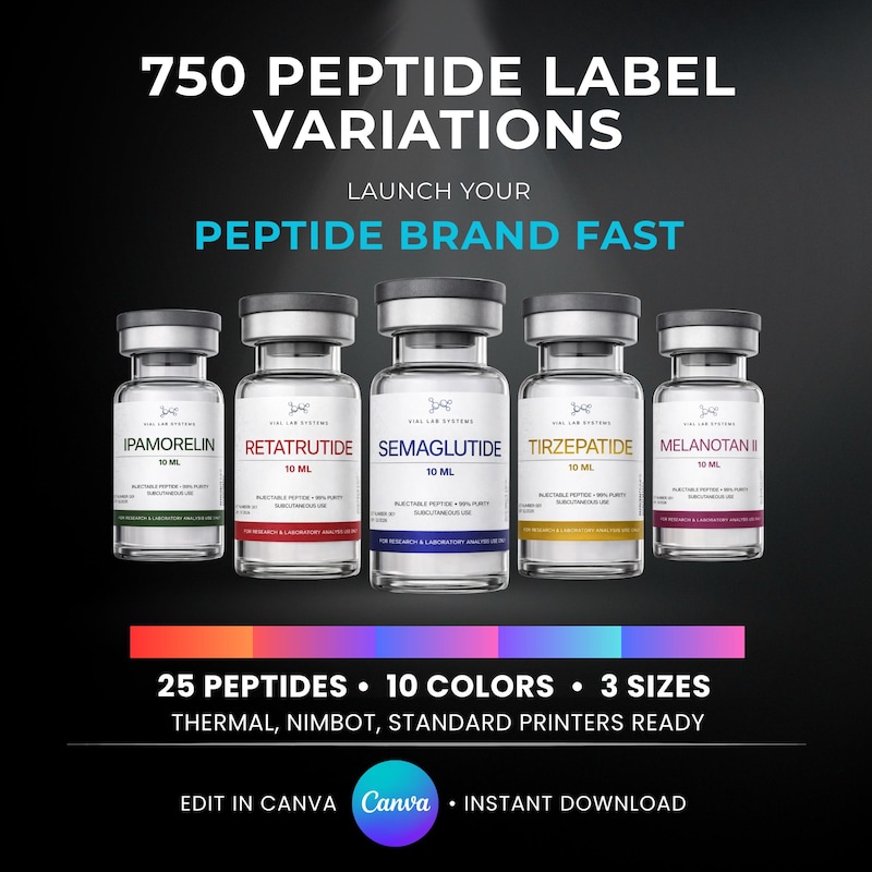 Peptide Label Template - Etsy