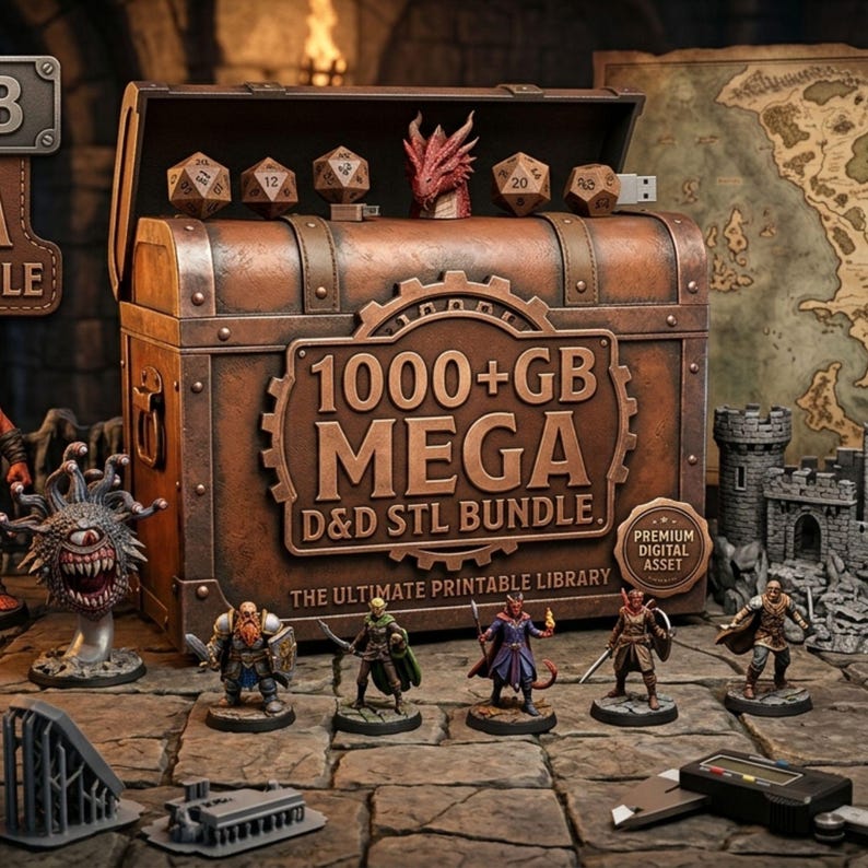 1000 GB MEGA Dnd Miniatures & Terrain STL Bundle 2026 Edition ...