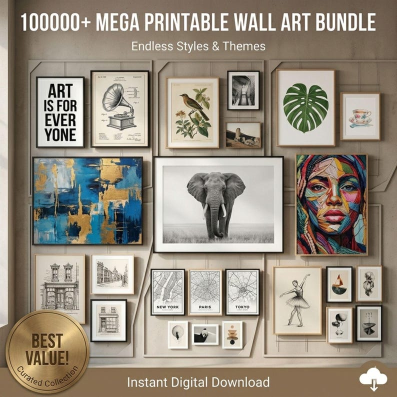 100000+ Mega Printable Wall Art Bundle, Ultimate Wall Art Library ...