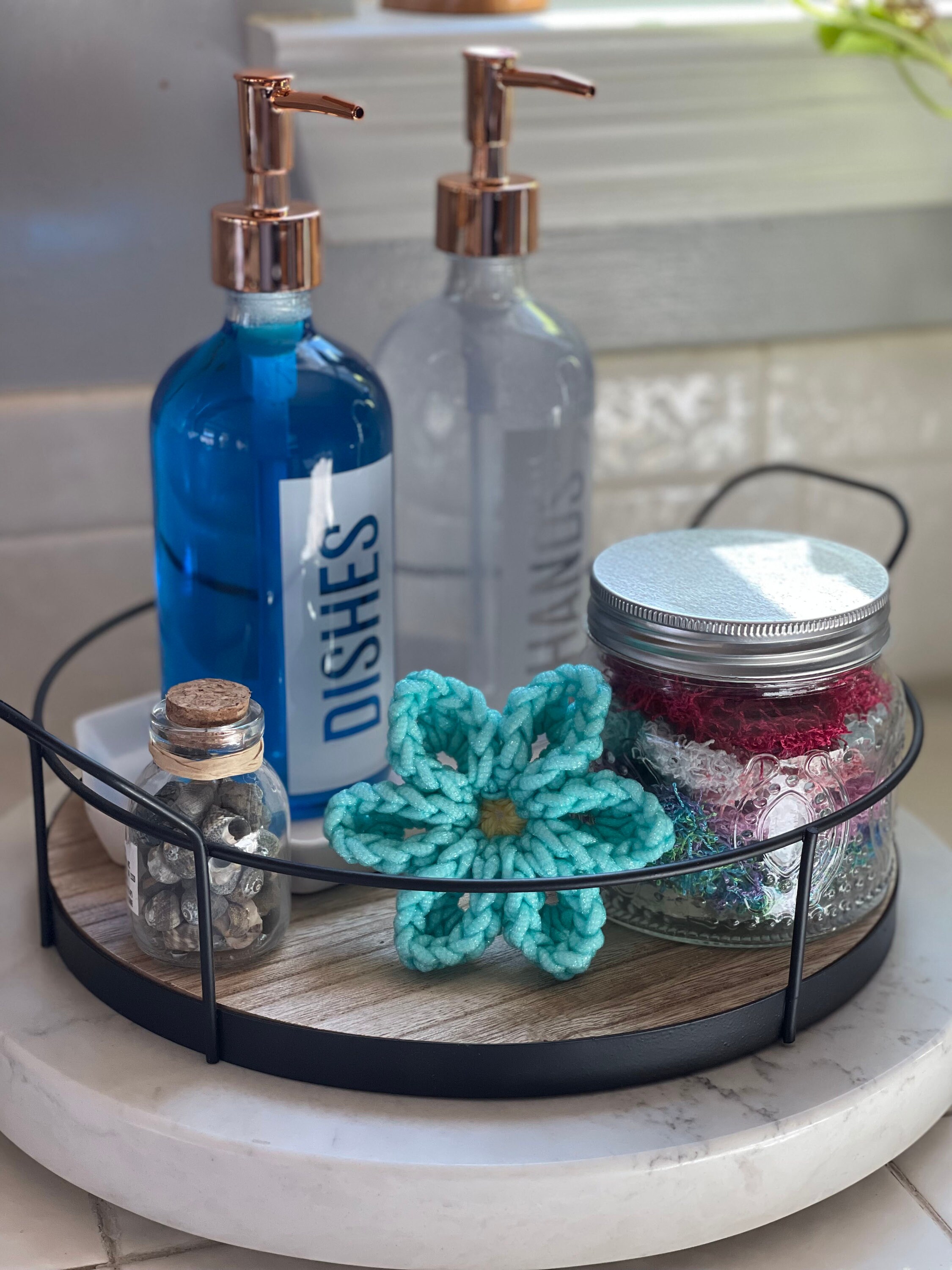 Crochet PATTERN the Best Flower Scrubby Buddy Dish - Etsy