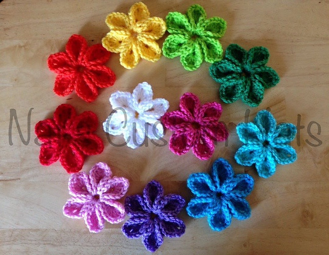 Crochet PATTERN 6 Petal Flower - Etsy