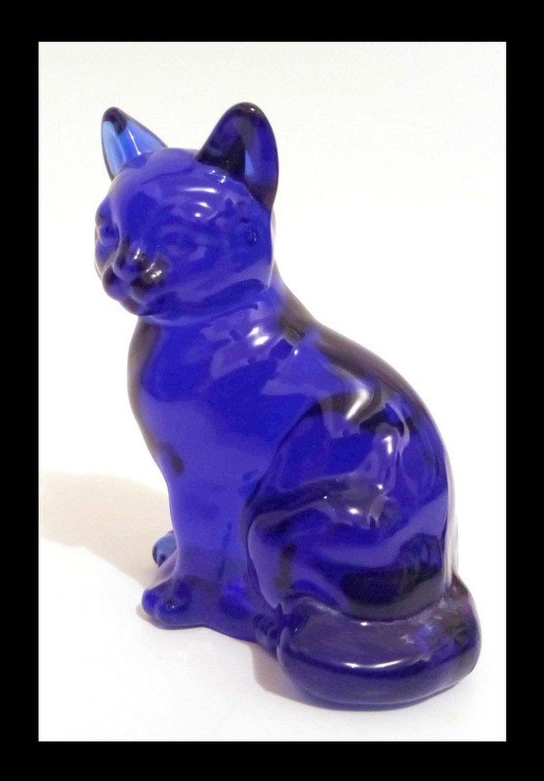 Fenton Sitting Cat Cobalt Blue Undecorated 5165 KN - Etsy
