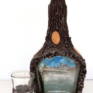 Tree Bark Decanter and 6 Glasses - Etsy
