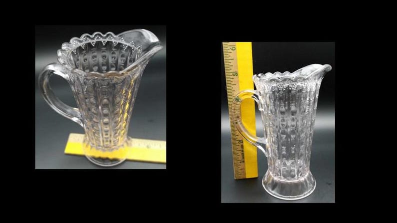 Small Vintage Clear Glass Pitcher - Etsy