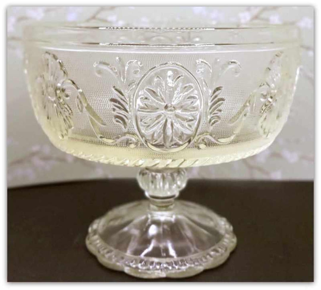 Indiana Glass Sandwich Pressed Glass Pattern Pedestal Bowl - Etsy