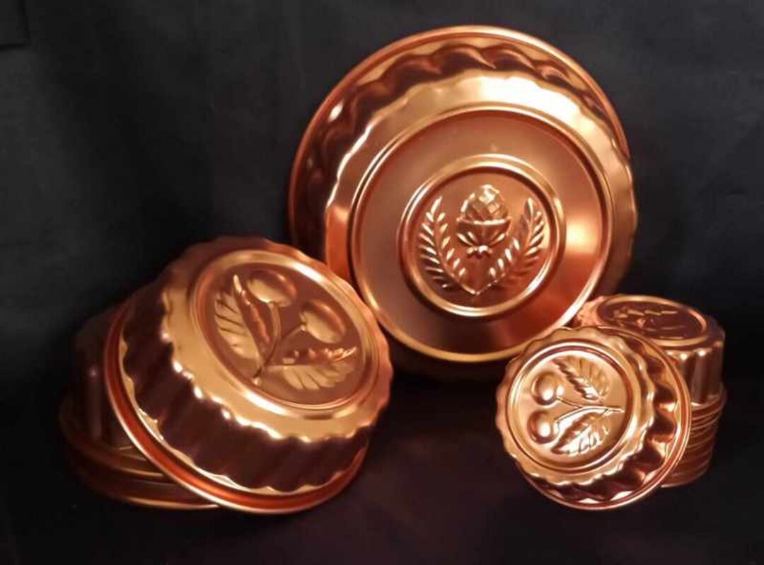 Copper Toned Anodized Aluminum Gelatin Cake Molds Lot of 12 - Etsy