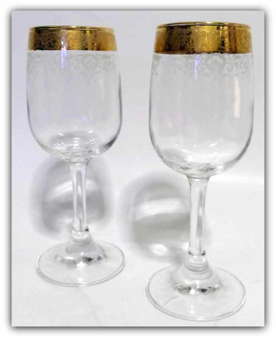 Cellini Gold Rim Wine Glasses-set of 2 - Etsy