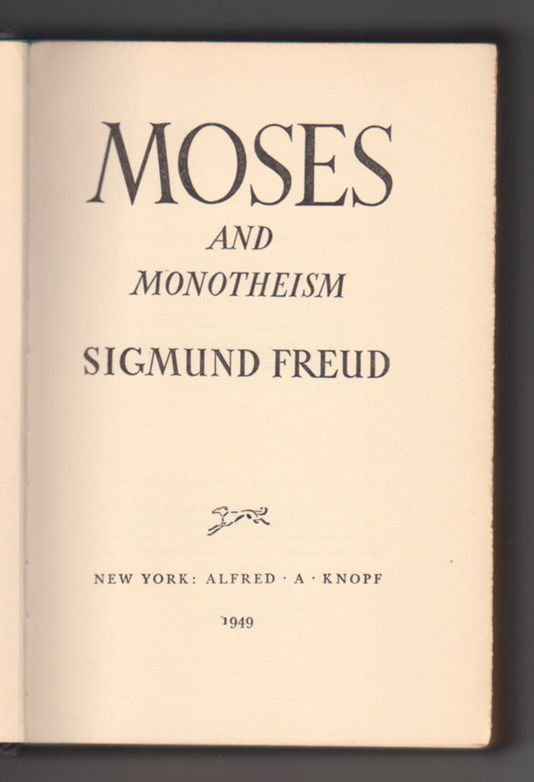 Antique Book Sigmund Freud Moses and Monotheism 1949 - Etsy