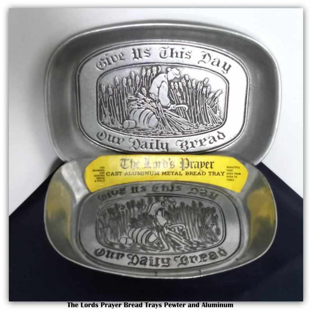 Lot of 2 the Lords Prayer Bread Trays Pewter and Aluminum - Etsy