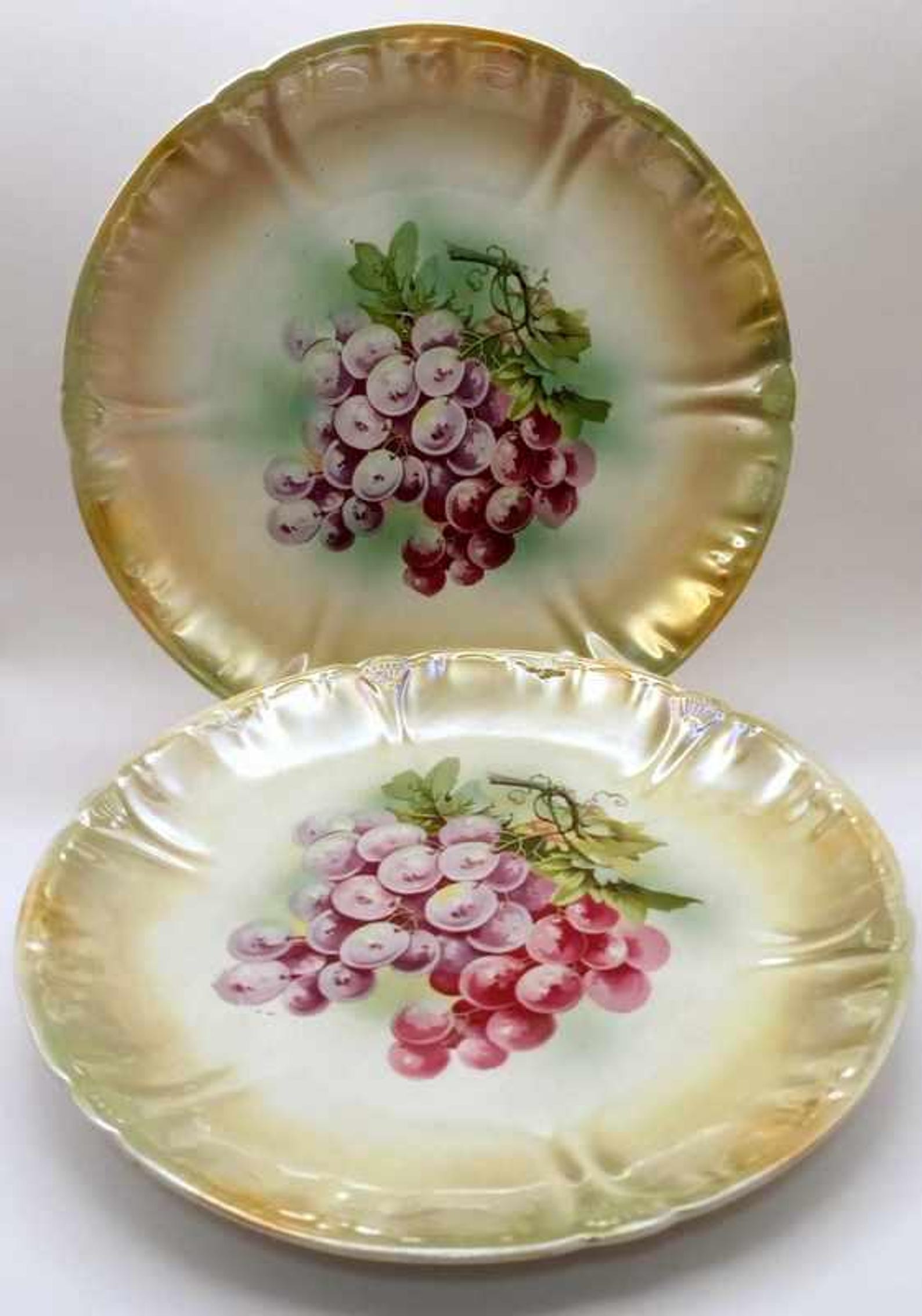 2 Victorian Art Pottery Franz Anton Mehlem Grapes Plates - Etsy