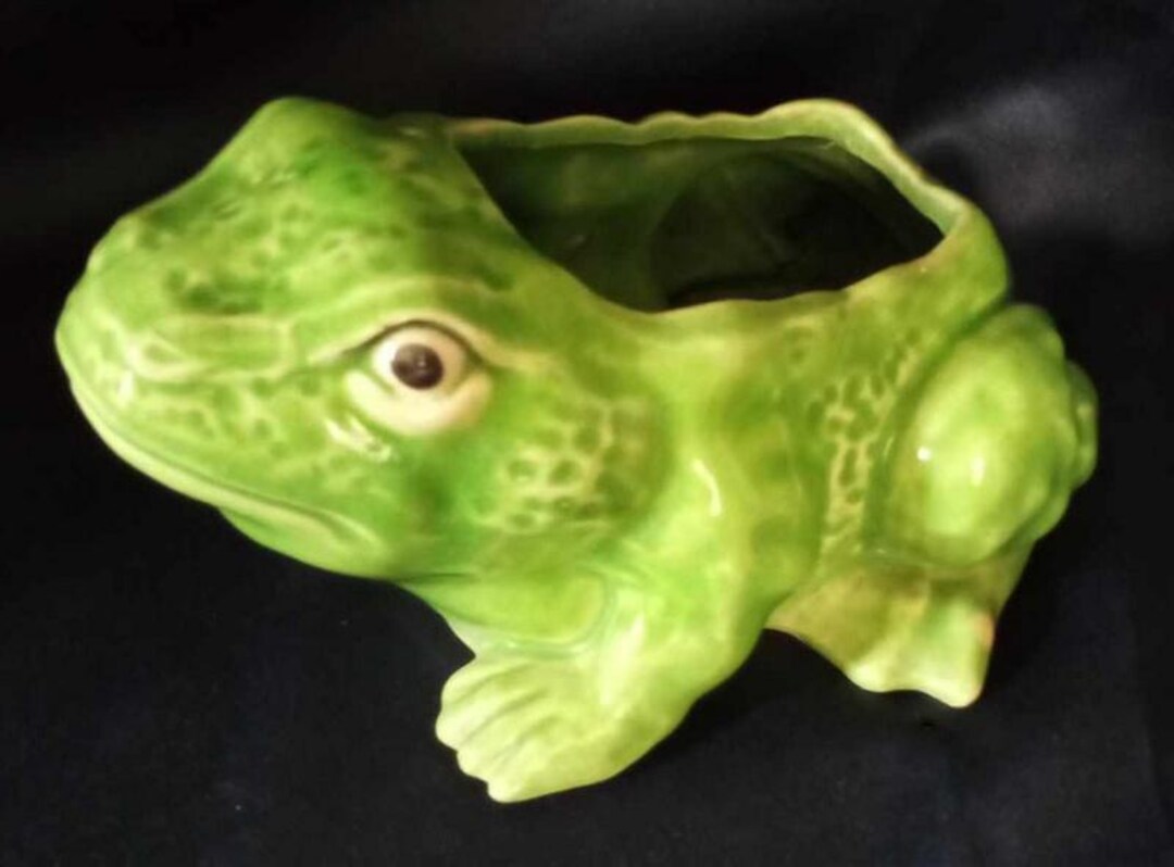 Vintage Ceramic Lime-green Frog Planter-made in Japan - Etsy