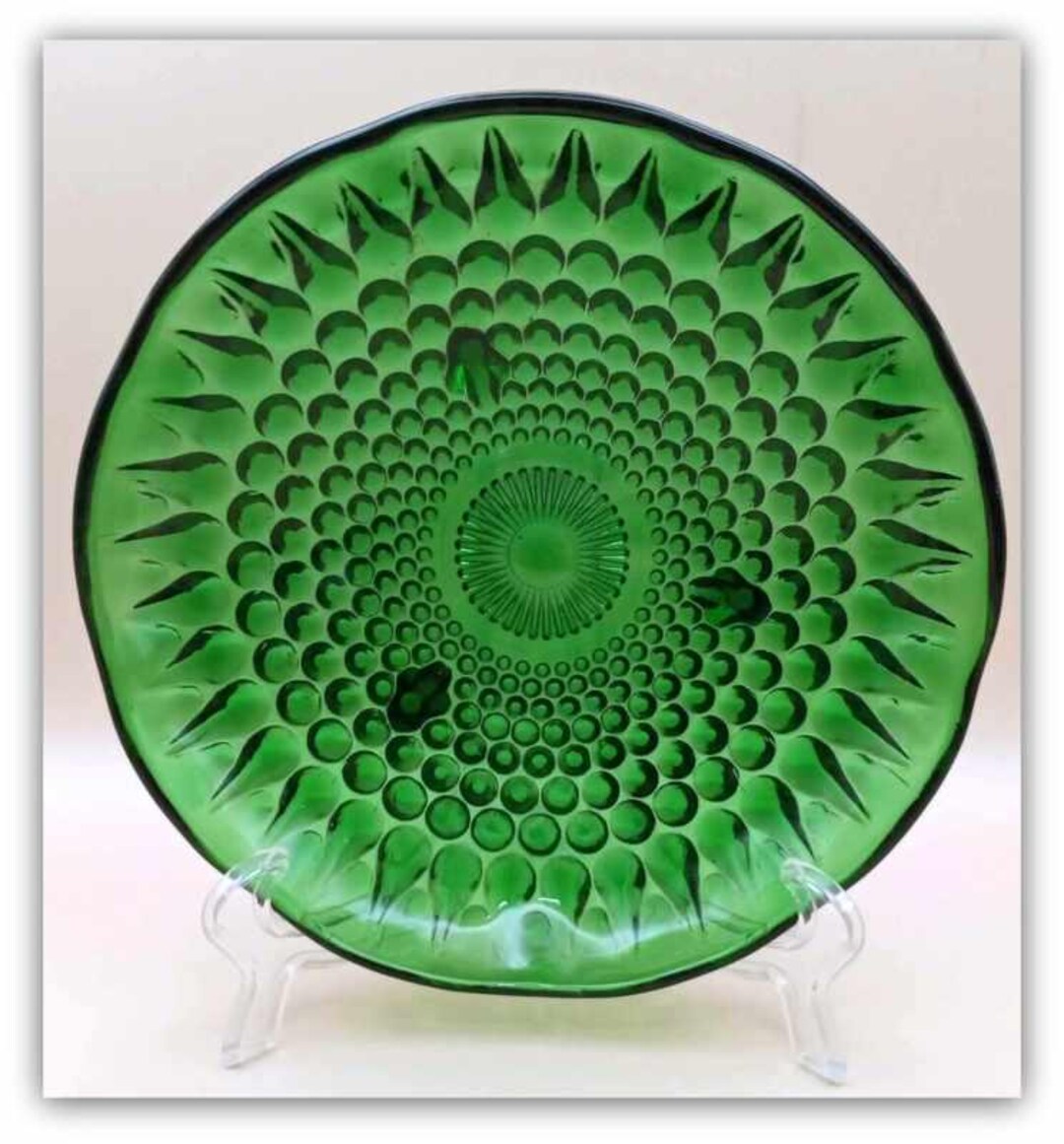 Anchor Hocking Emerald Green Glass Hobnail Teardrop Bowl - Etsy
