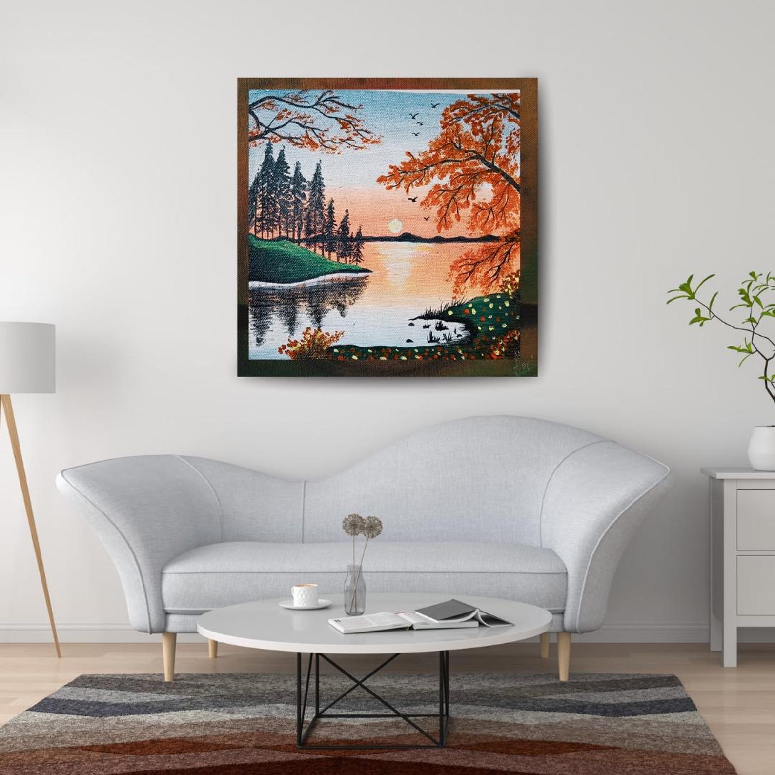 Landscape Painting/ Original Painting/ Nature Wall Art Vibrant Textured ...