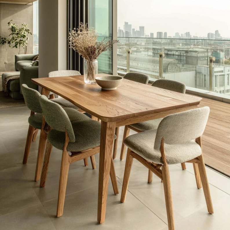 Solid Walnut Live Edge Dining Table, Rustic Farmhouse Kitchen Furniture ...