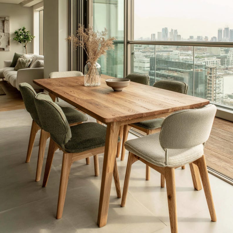 Solid Walnut Live Edge Dining Table, Rustic Farmhouse Kitchen Furniture ...